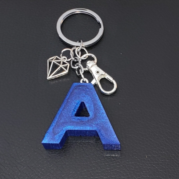 Handmade | Other | Royal Blue Letter A Keychain | Poshmark